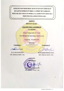 GEOLOGI DAN KONTROL BATUAN DASAR TERHADAP KUALITAS ENDAPAN NIKEL LATERIT DI TAMBANG TENGAH ...